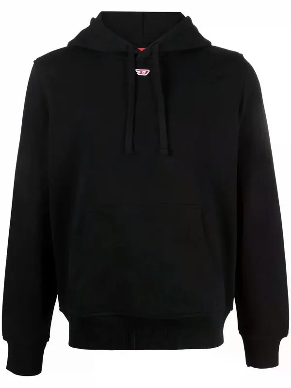 DIESEL® S-ginn-hood-d Logo-appliqué Hoodie - Black
