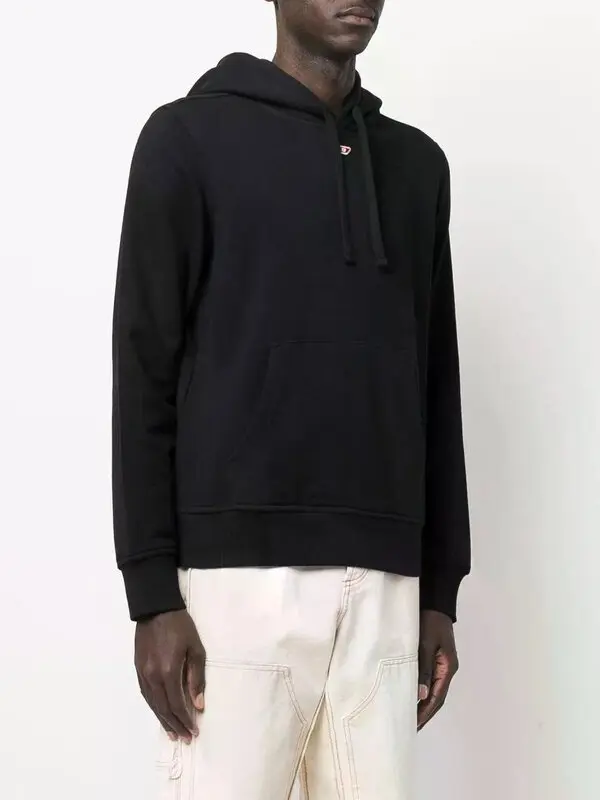 DIESEL® S-ginn-hood-d Logo Appliqué Hoodie - Black