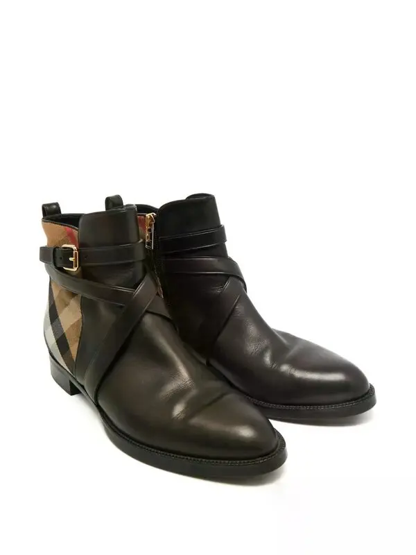 Burberry Ankle Boots With Checked Detail