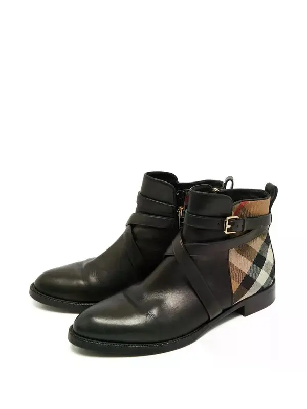 Burberry Ankle Boots With Checked Detail