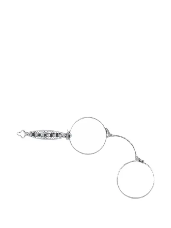 LB EXCLUSIVE Diamond And Onyx Lorgnette - Silver