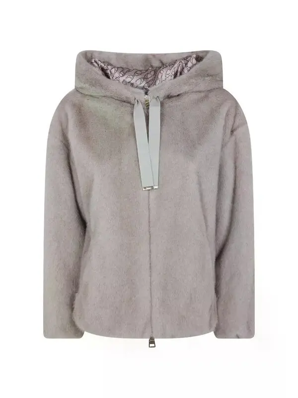 Herno Hooded Faux-fur Jacket - Neutrals