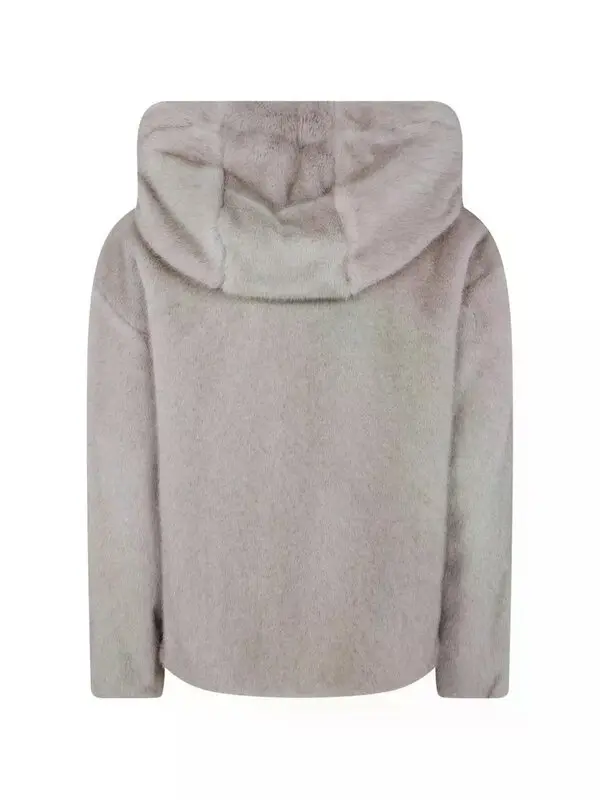 Herno Hooded Faux-fur Jacket - Neutrals