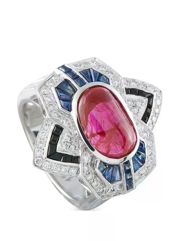 LB EXCLUSIVE Multi-stone Geometric Cocktail Ring