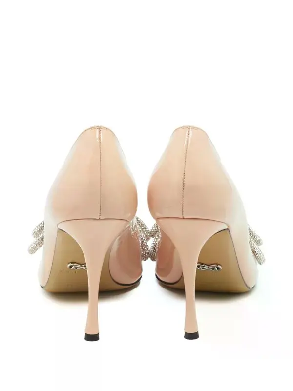 Mach & Mach Double Bow Crystal-embellished Heeled Pumps