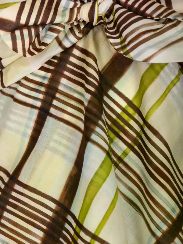 A.L.C. Hailey Checked Bow-detail Top - Neutrals