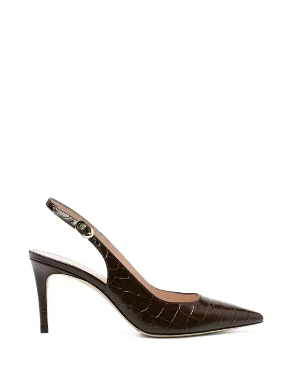 STUART WEITZMAN Croc-effect Slingback Pumps - Brown