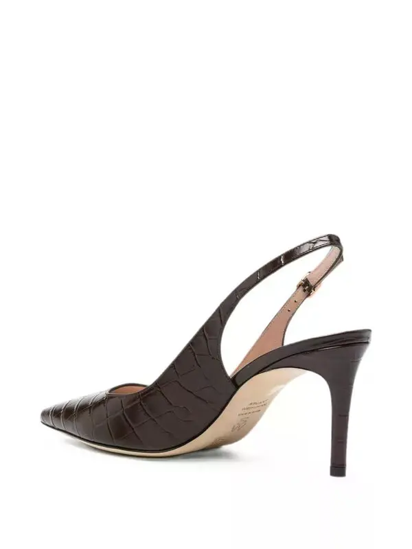 STUART WEITZMAN Croc-effect Slingback Pumps
