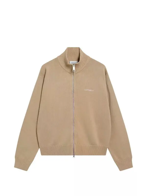 Carhartt Work In Progress Logo-embroidered Zip-up Sweater - Neutrals