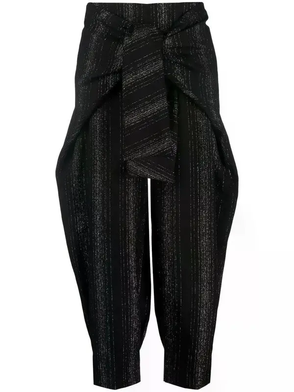 Stella McCartney Lurex-detail Balloon-leg Trousers - Black