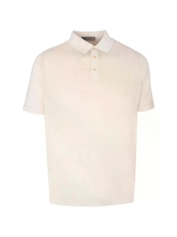 Corneliani Knitted Cotton Polo Shirt - Neutrals