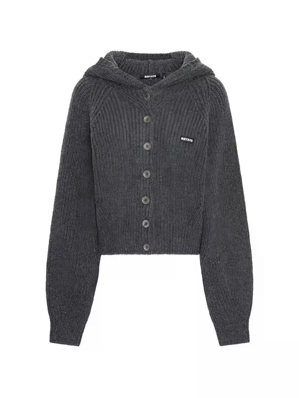 ROTATE BY BIRGER CHRISTENSEN Ribbed Knit Hooded Cardigan
