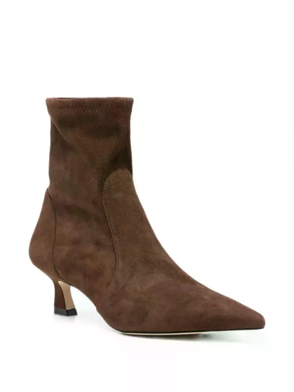 STUART WEITZMAN Pointed-toe Suede Ankle Boots