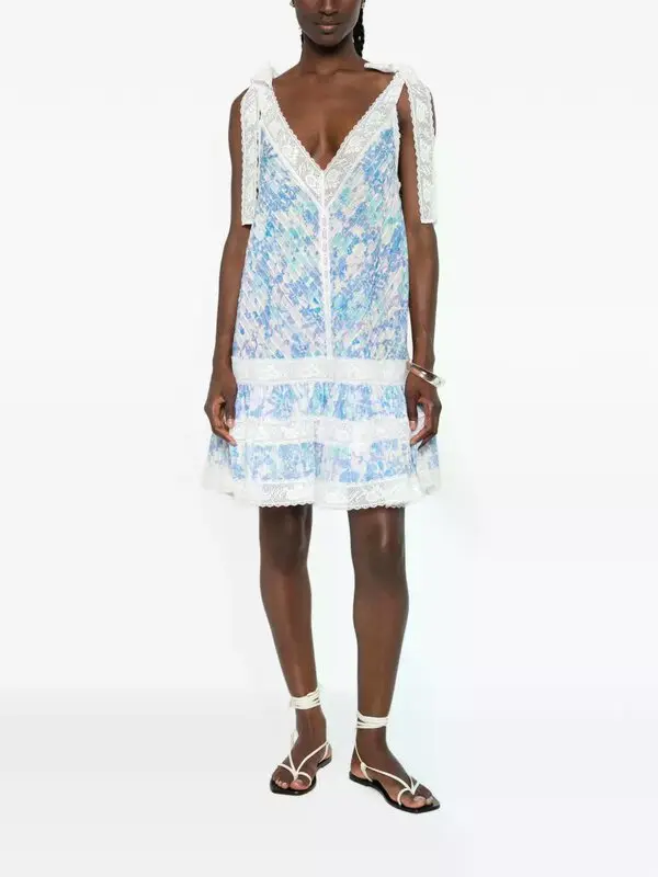 Zimmermann Solstice Floral-print Mini Dress - Blue