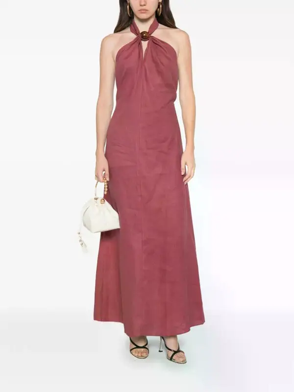 Faithfull The Brand Lourdes Halterneck Maxi Dress - Red