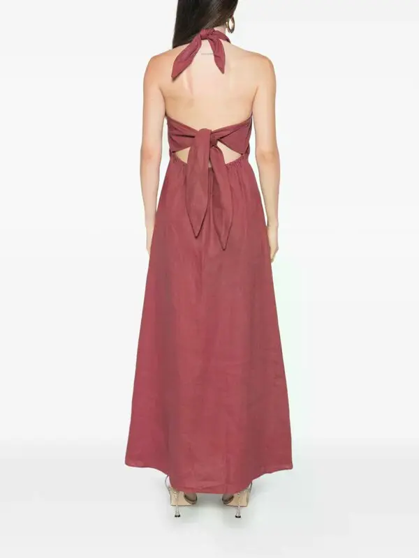 Faithfull The Brand Lourdes Halterneck Maxi Dress - Red