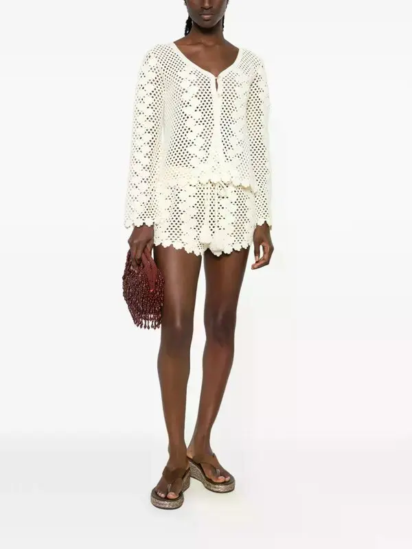 Posse Saskia Crochet-knit Cardigan - Neutrals