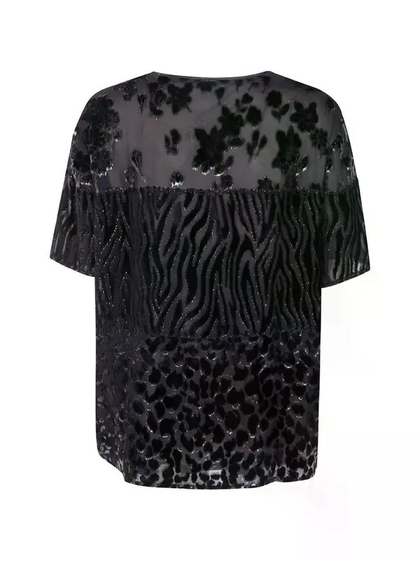 PIERRE-LOUIS MASCIA Patchwork Devoré-effect T-shirt