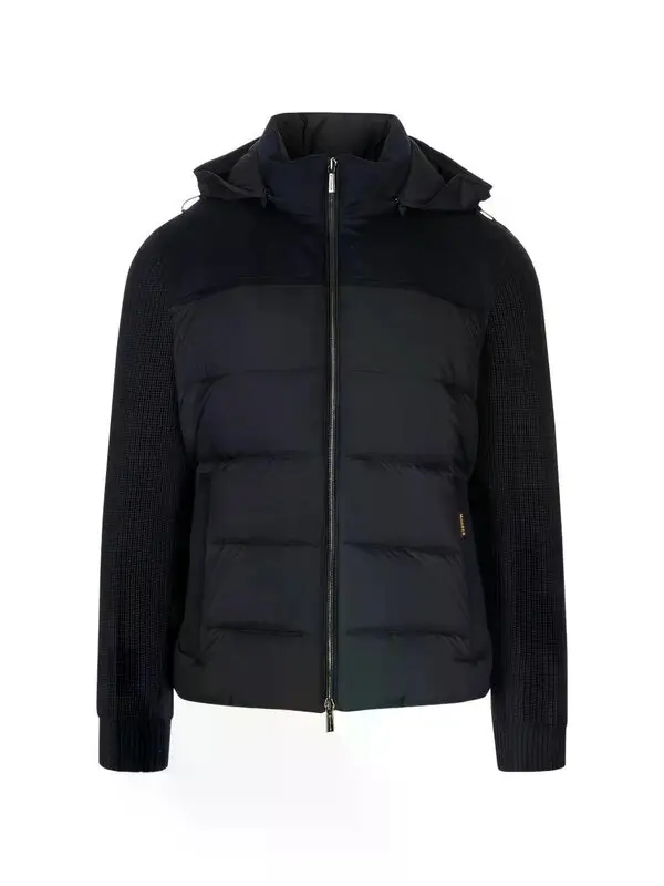 MOORER Zip-up Hooded Jacket - Blue