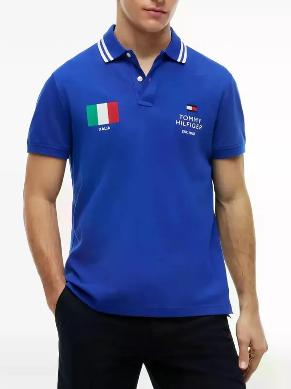 Tommy Hilfiger Logo-embroidered Tipped Polo Shirt