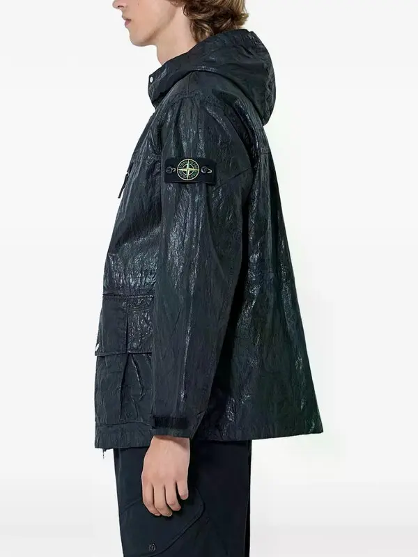 Stone Island Hooded Zip-up Jacket - Black