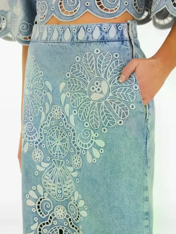 Farm Rio Embroidered Skirt