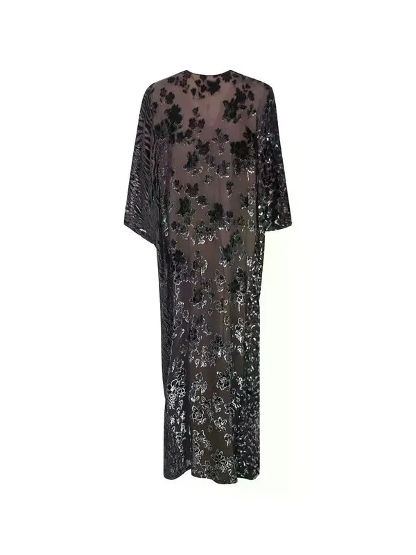 PIERRE-LOUIS MASCIA Patchwork-pattern Burnout-effect Maxi Dress - Black
