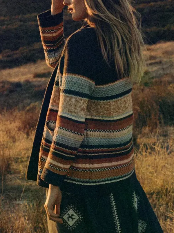 The Great. Mountain Lodge Striped Cardigan