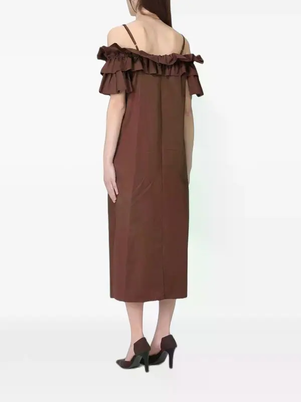 HANITA Ruffled Off-the-shoulder Midi Dress