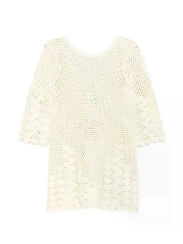 Posse Saskia Floral-crochet Mini Dress - Neutrals