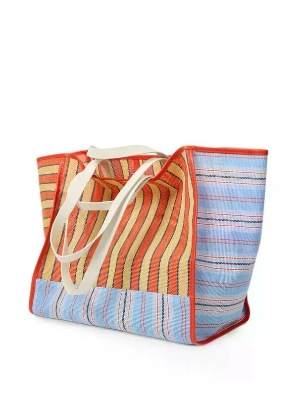 Paul Smith Blue And 'pool Smith Stripe' Tote Bag - Red