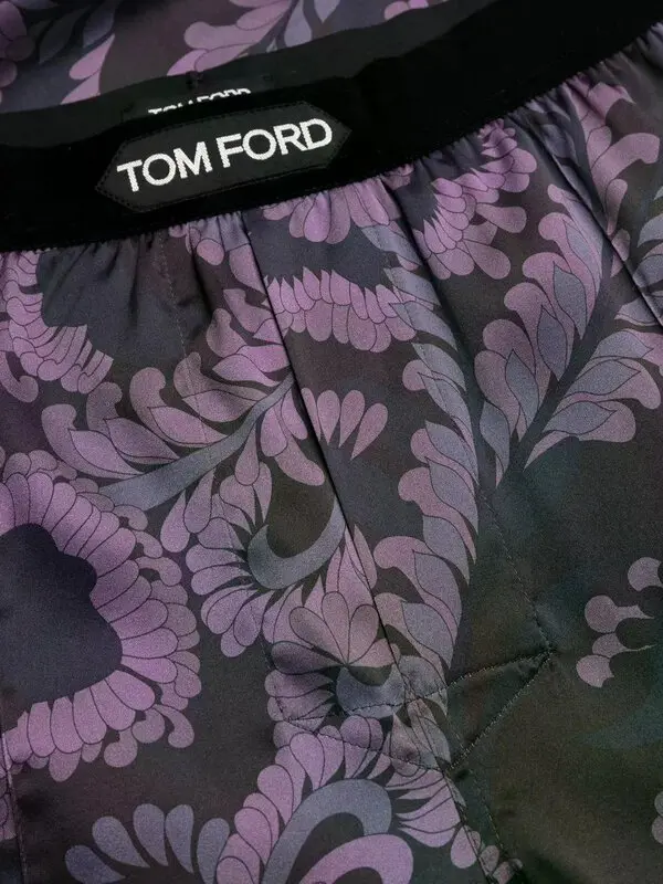 TOM FORD Floral-print Stretch-satin Trousers