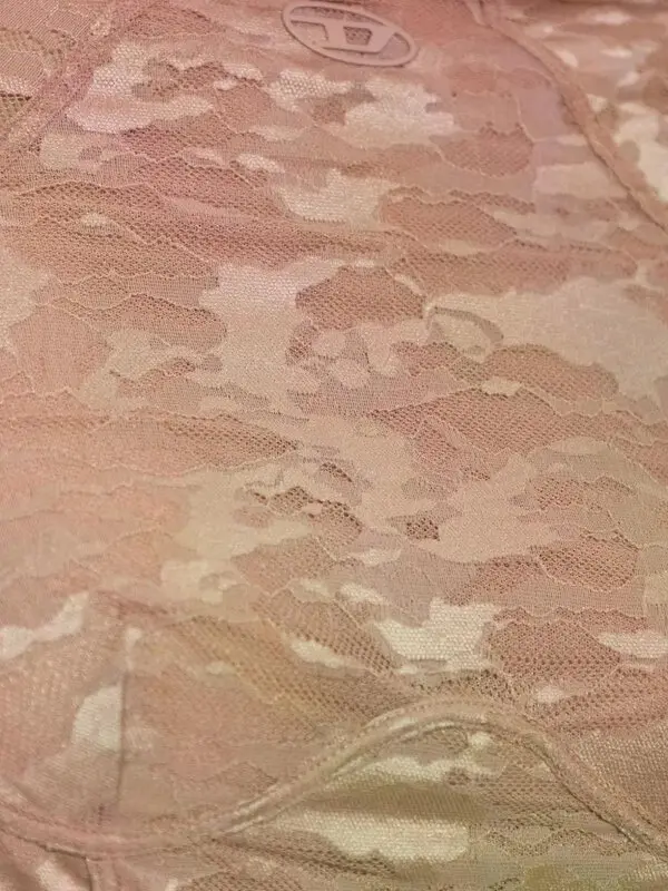 DIESEL® Lace-overlay Open-back Bodysuit - Pink