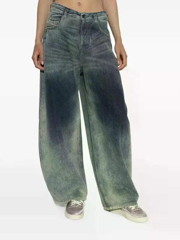 DIESEL® Faded Effect Wide-leg Jeans