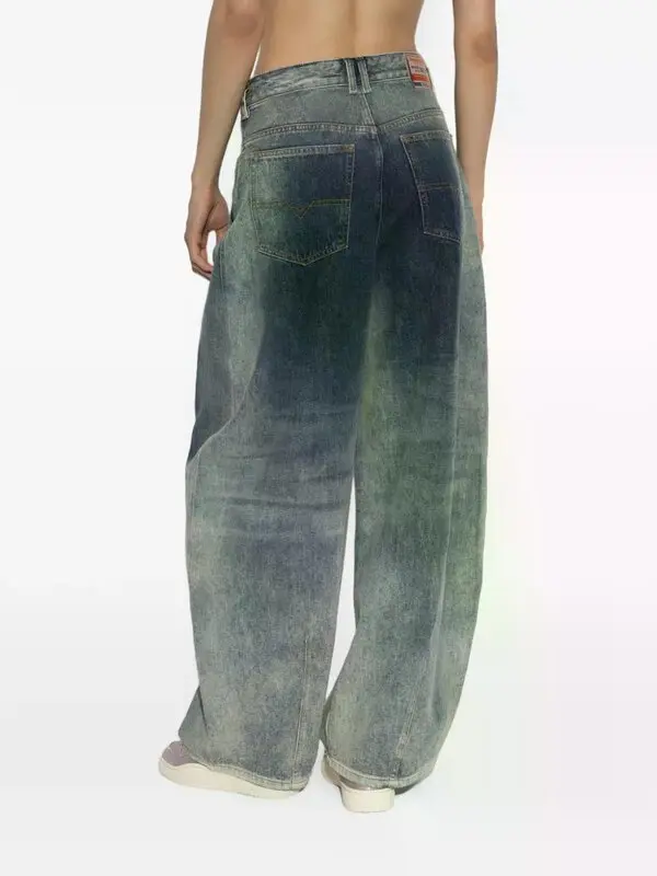 DIESEL® Faded Effect Wide-leg Jeans