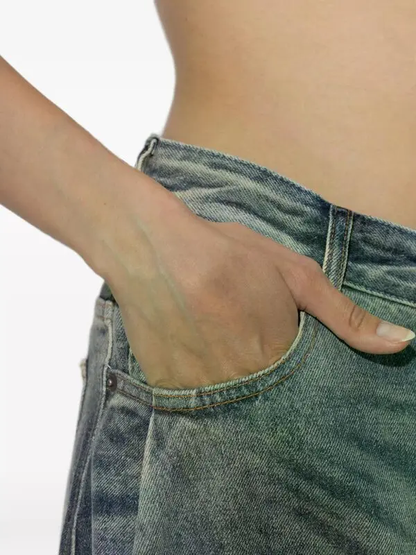 DIESEL® Faded Effect Wide-leg Jeans