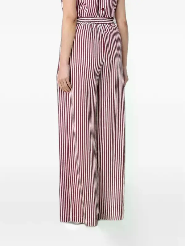 HANITA Striped Pleated Palazzo Pants - Red