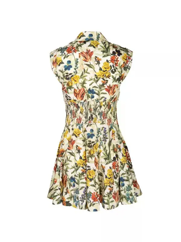 Alice + Olivia Floral Print Mini Dress - Neutrals
