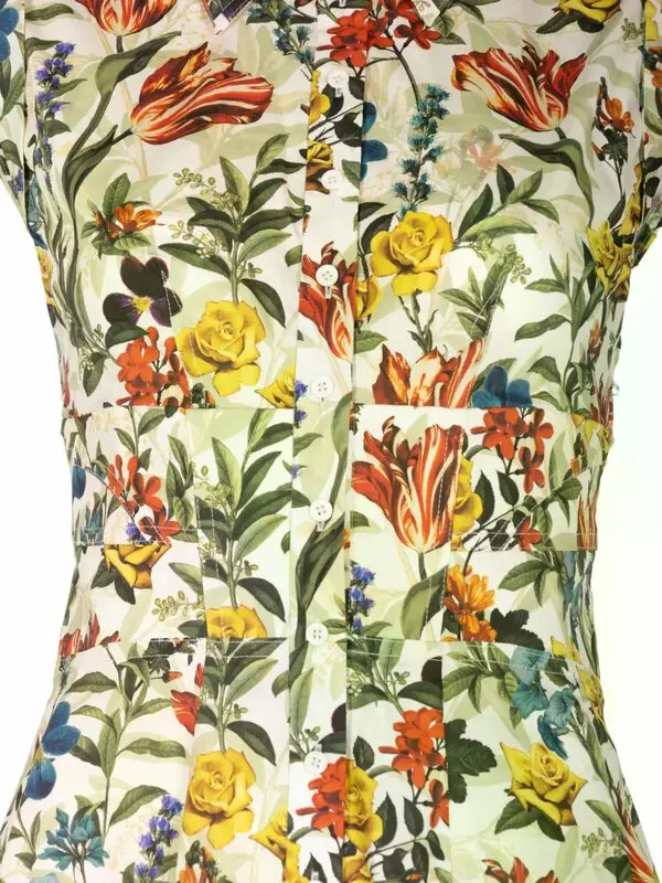 Alice + Olivia Floral Print Mini Dress - Neutrals