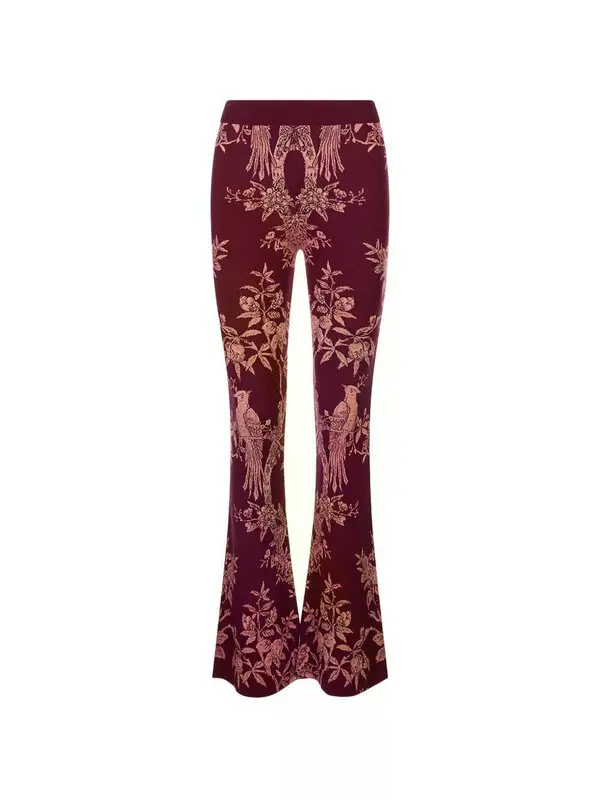 Etro Jacquard-knit Flared Trousers - Red