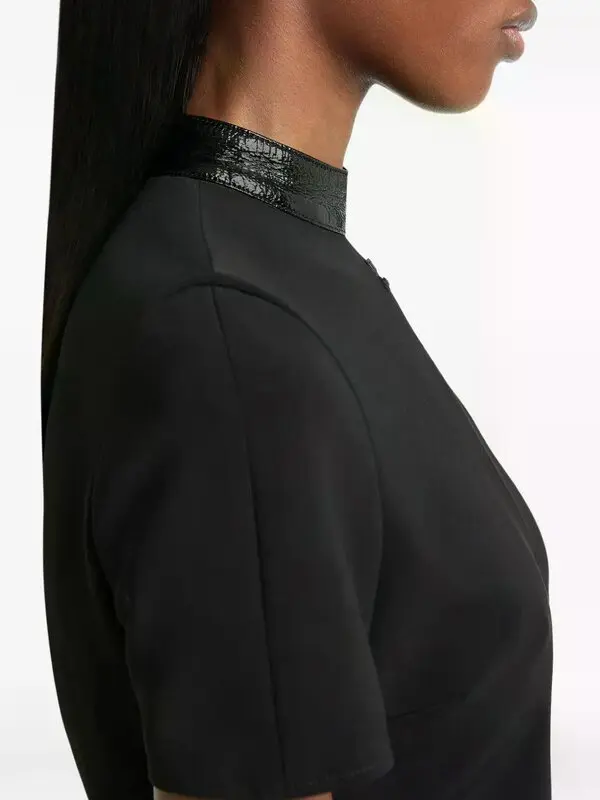 COURREGES Vinyl-trimmed High-neck T-shirt