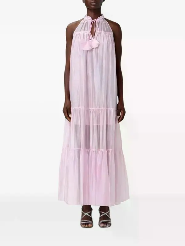 HANITA Ruffled-collar Maxi Dress - Pink