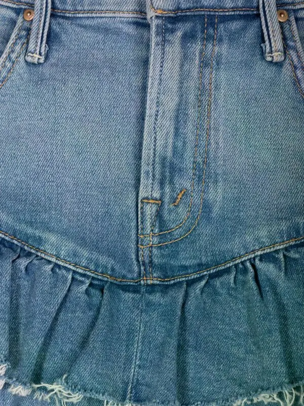 MOTHER Ruffle My Feathers Frayed Mini Skirt