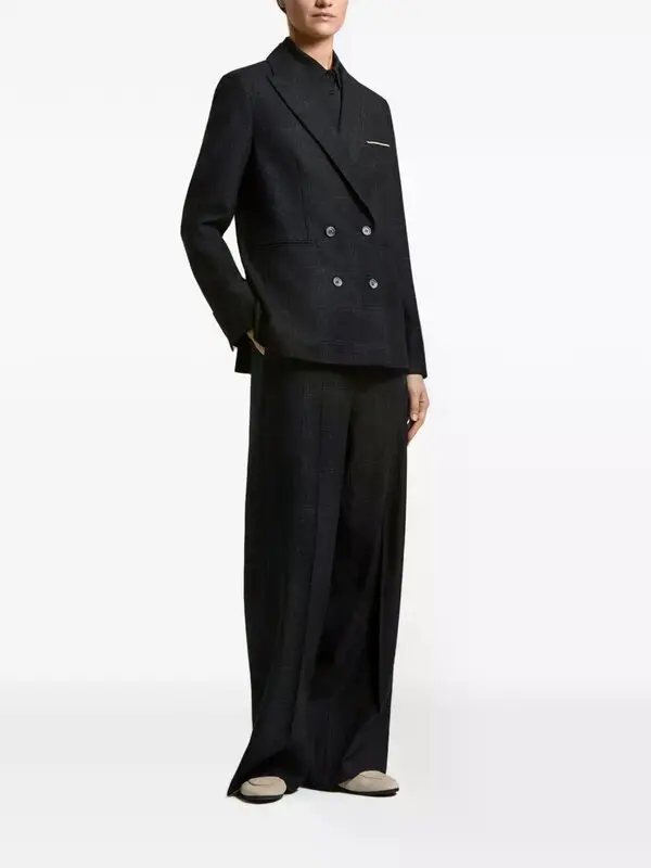 Peserico Double-breasted Checked Jacket
