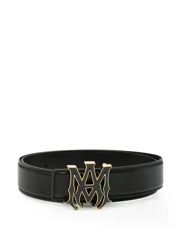 Amiri Logo Leather Belt - Black