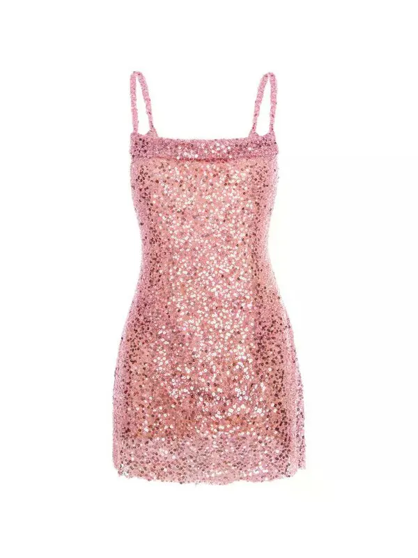 CUANNA Kim Sequinned Mini Dress - Pink