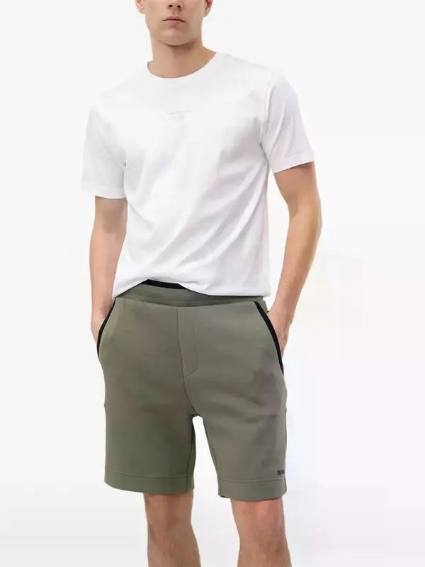 BOSS Logo-print Zip-pocket Track Shorts - Green