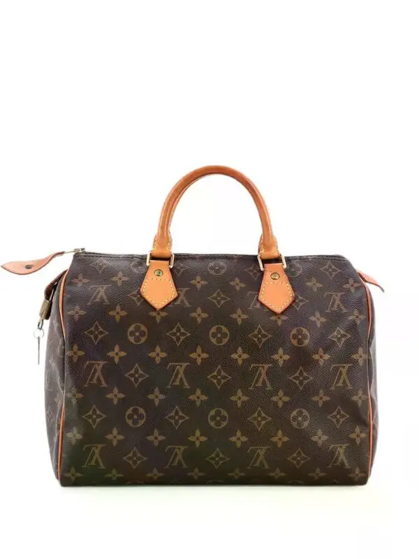 LOUIS VUITTON Speedy Handbag Monogram Canvas 30 Satchel - Brown