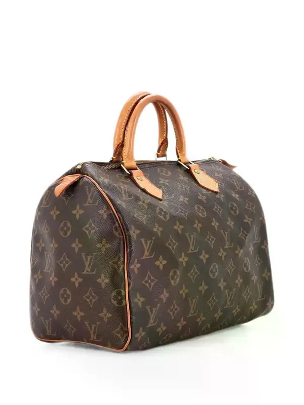 LOUIS VUITTON Speedy Handbag Monogram Canvas 30 Satchel - Brown