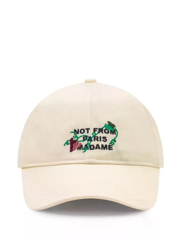 Drole De Monsieur Vine-embroidered Cap - Neutrals